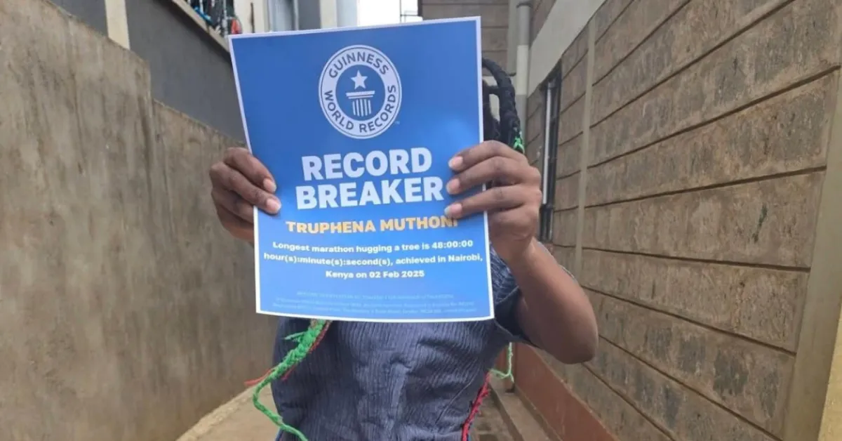 Truphena Muthoni Awarded Guinness World Records Badge for 48-Hour Tree ...